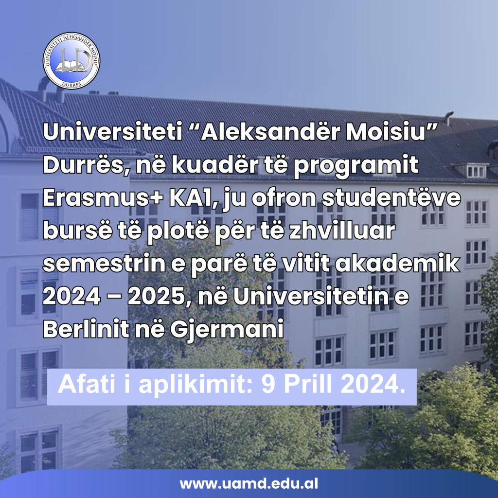 Universiteti “Aleksandër Moisiu” Durrës, në kuadër të programit ...